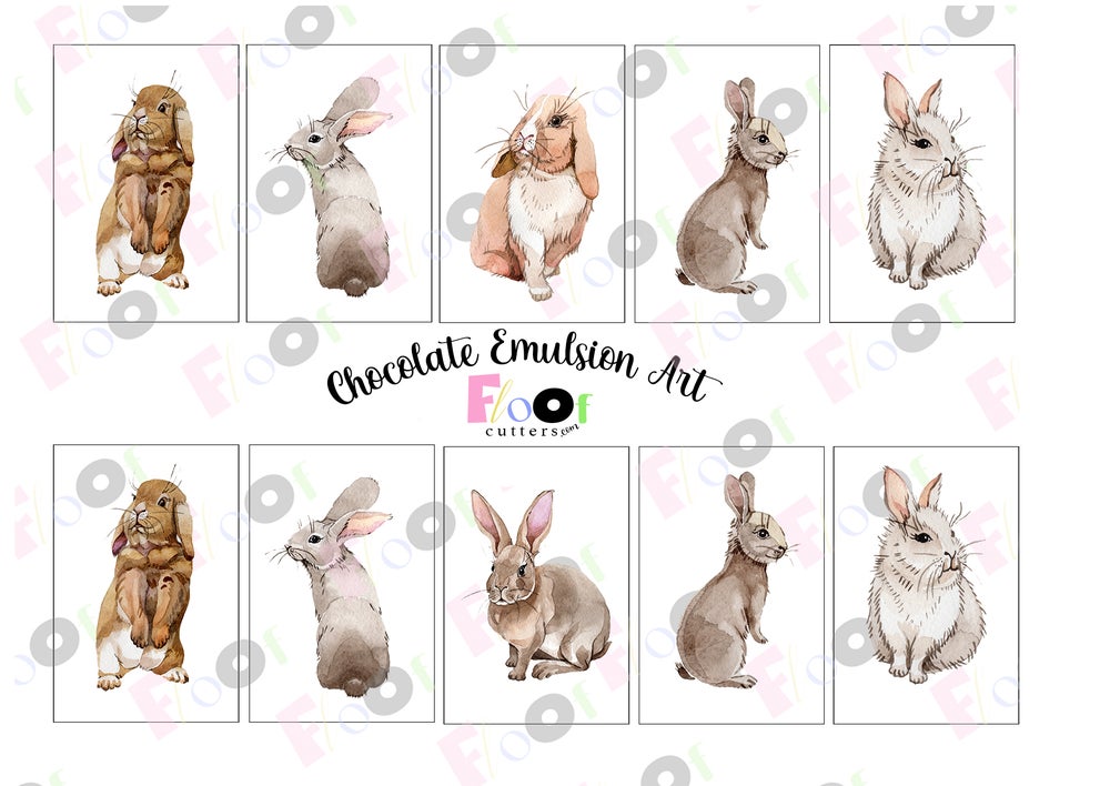 Easter Rabbits Chocolate Emulsion Art – Floof Cutters