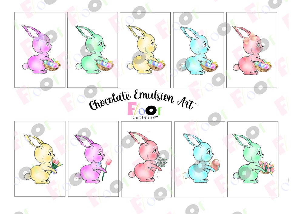 Vintage Easter Bunny Chocolate Emulsion Art – Floof Cutters