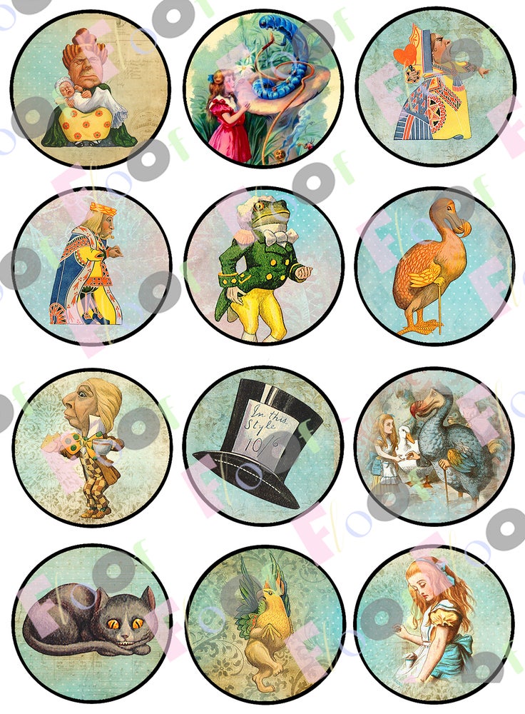 Alice in Wonderland Icons Set 1 Edible Designs – Floof Cutters