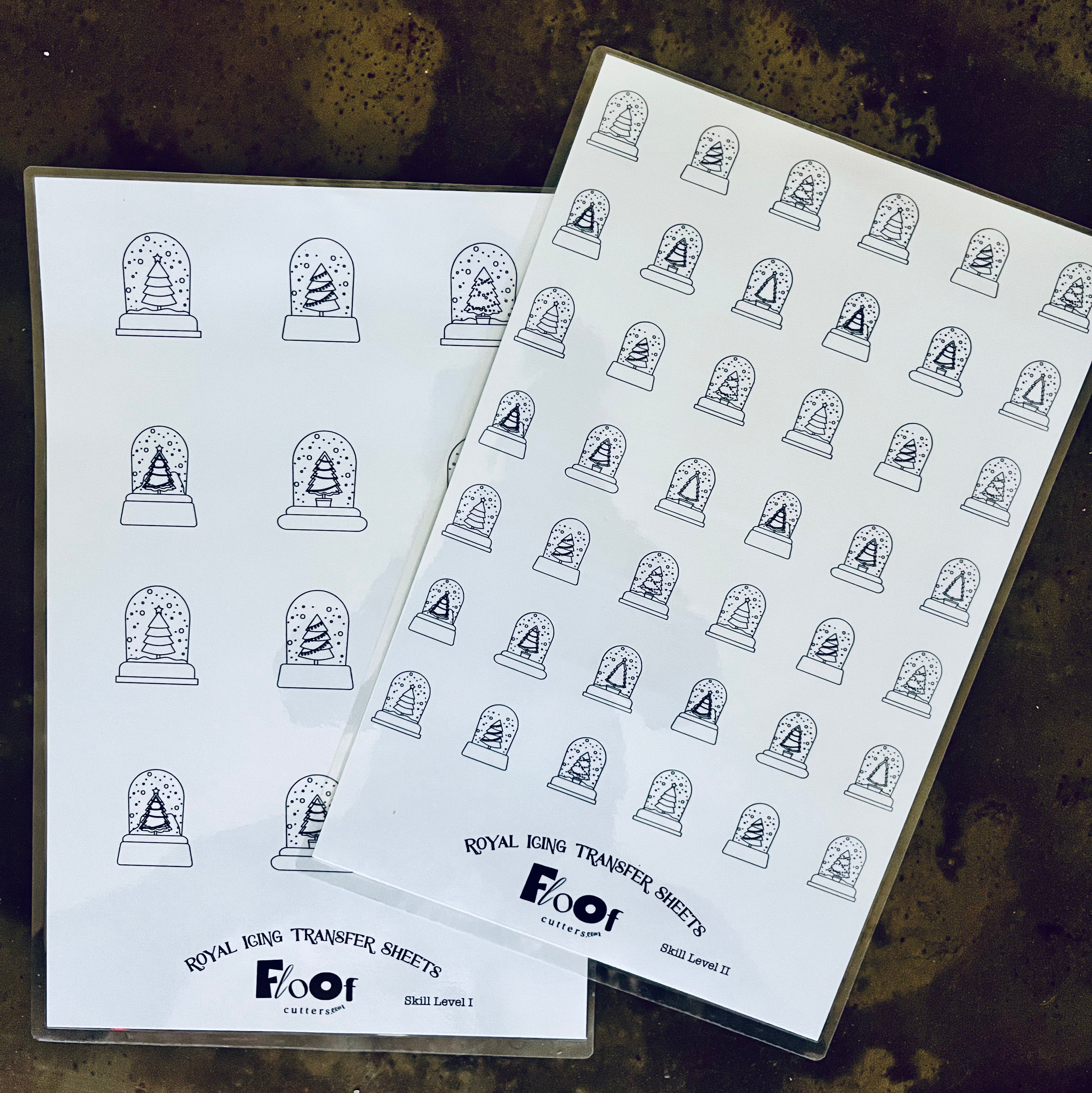 Snow Globes Royal Icing Transfer Sheet – Floof Cutters